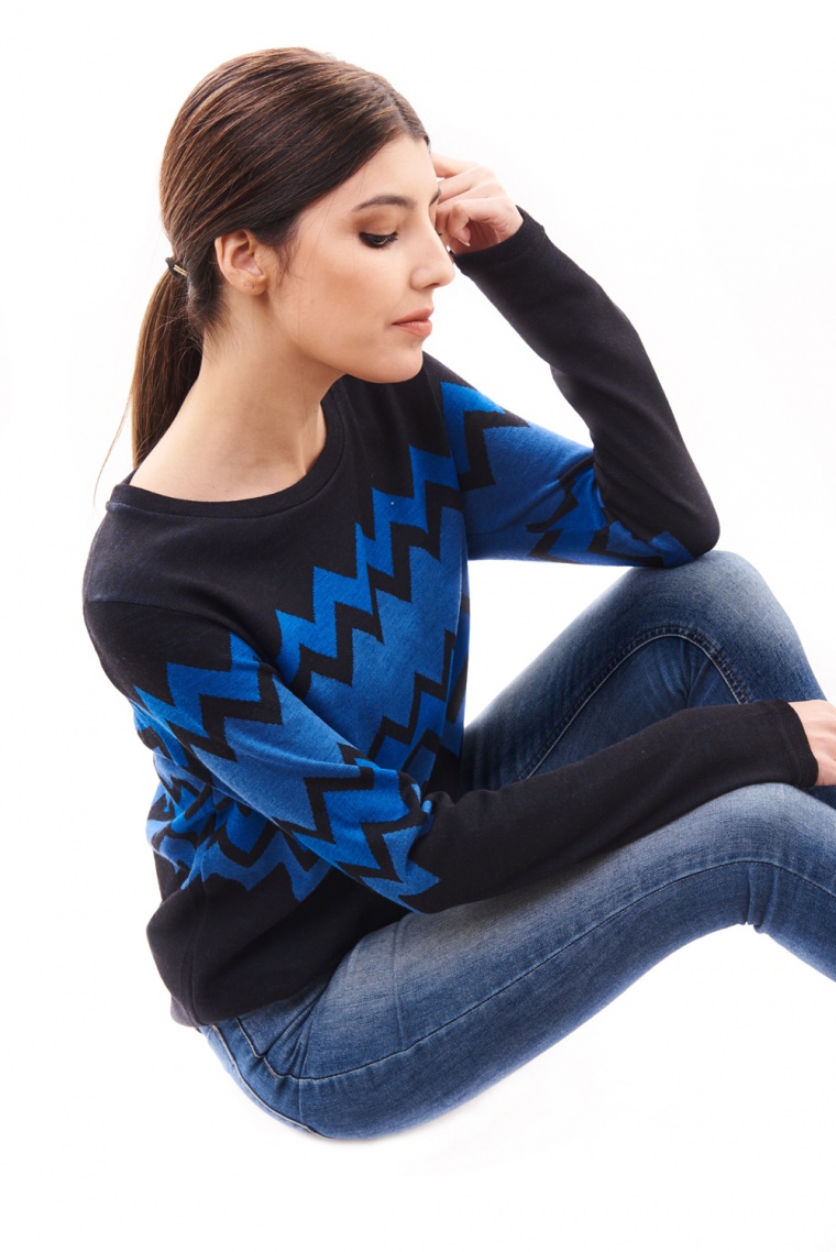Sweater Merino Verdadero Azul para Mujer - Koshkil
